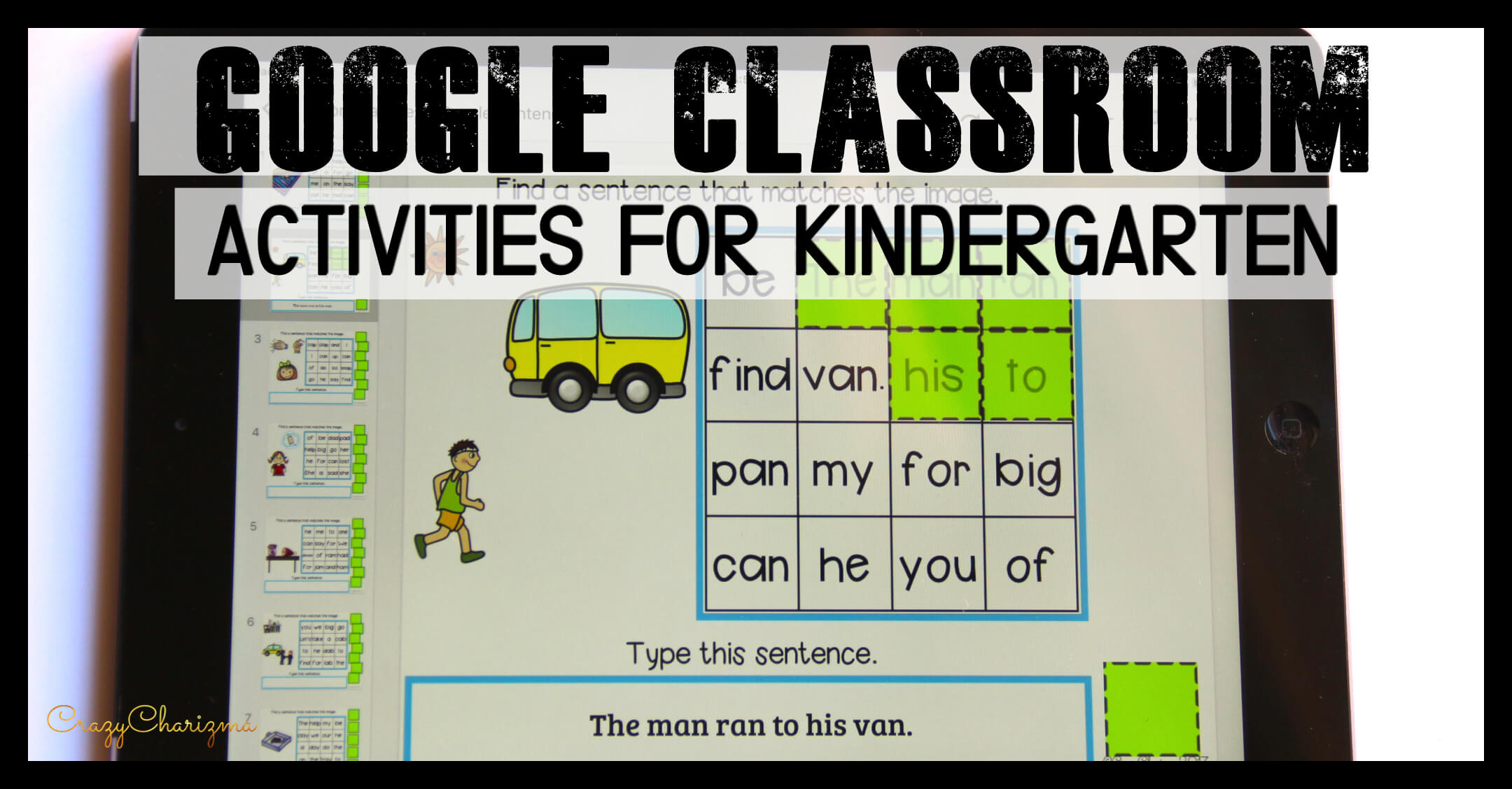 Google Classroom Activities for Kindergarten Phonics Sentences
