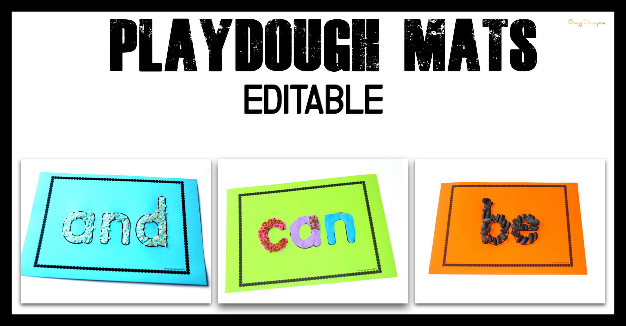 Editable Playdough Mats | Any Words | CrazyCharizma