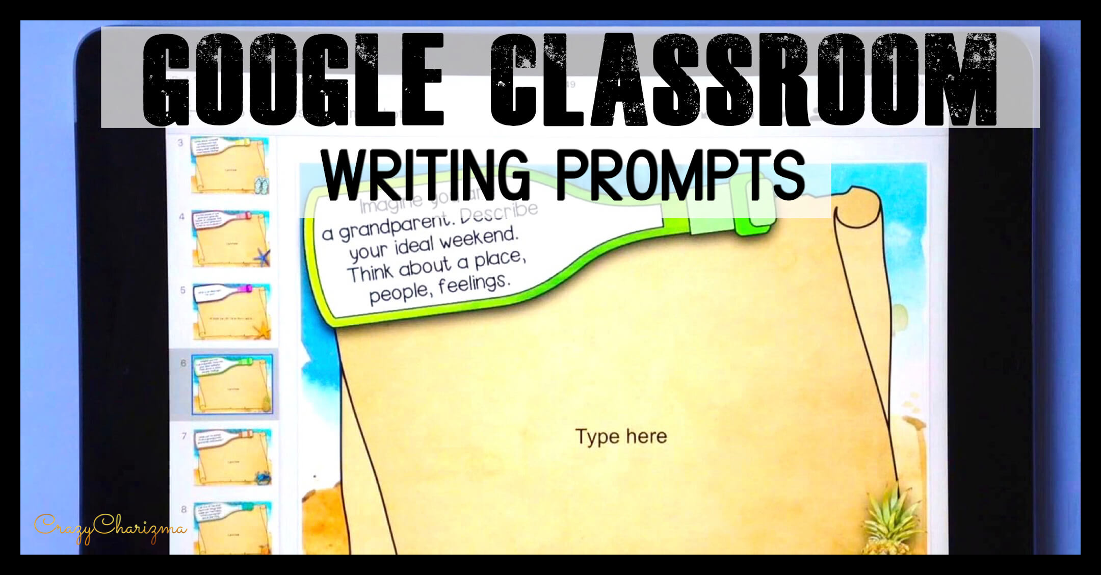Google Classroom™ Activities | Writing Prompts | Messages in the bottle