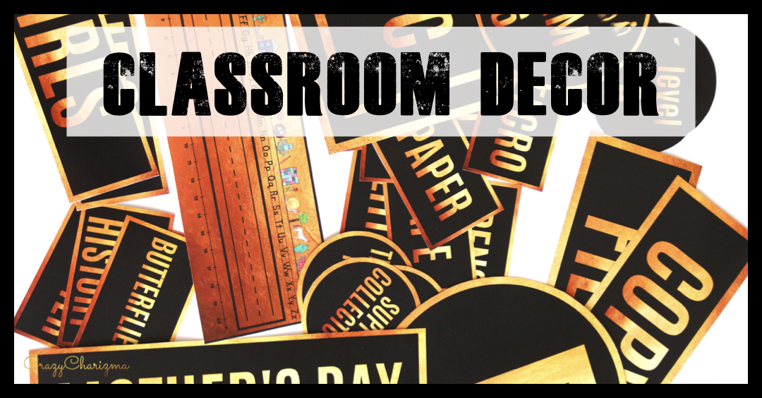Classroom Decor Black and Gold