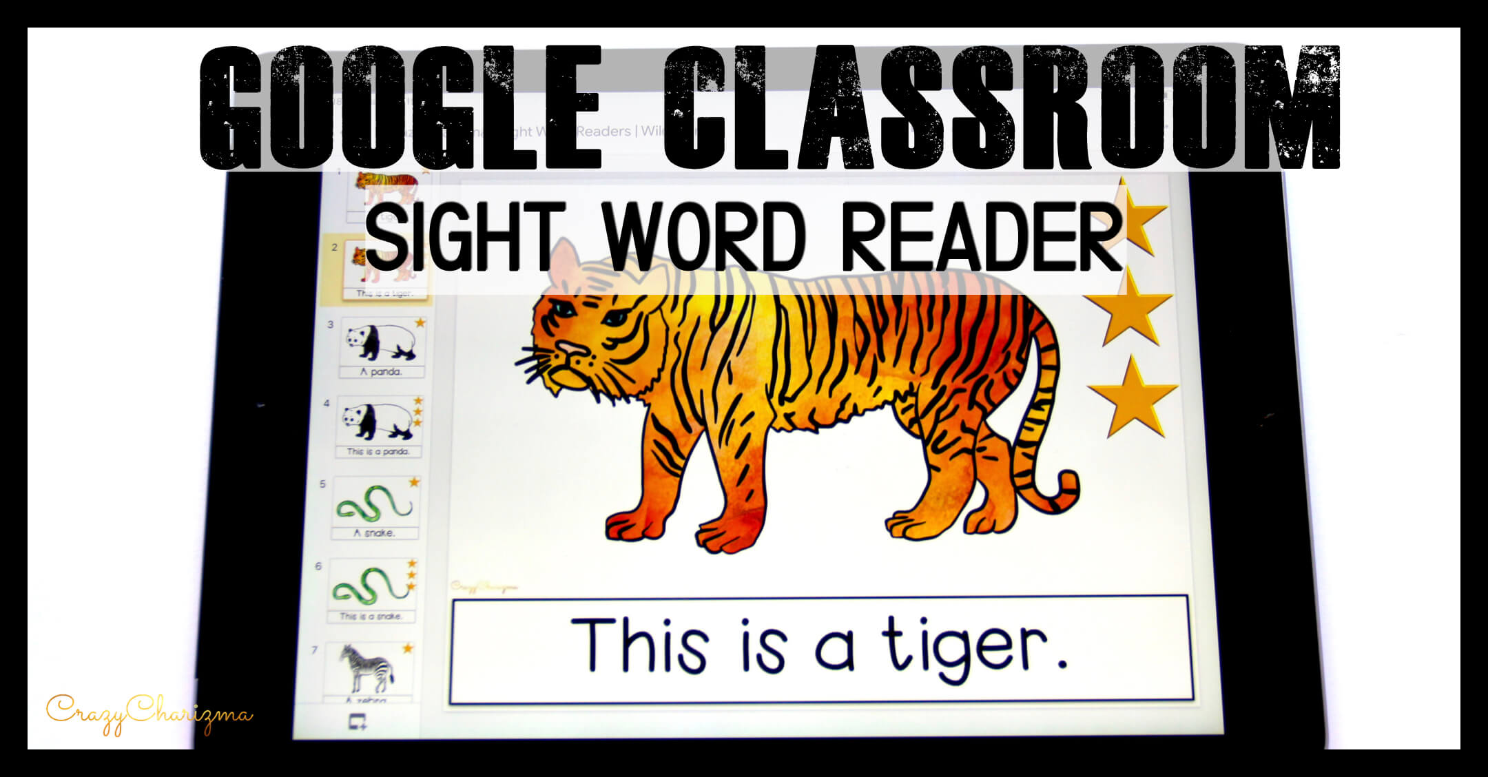 Sight Word Readers for Kindergarten Wild Animals