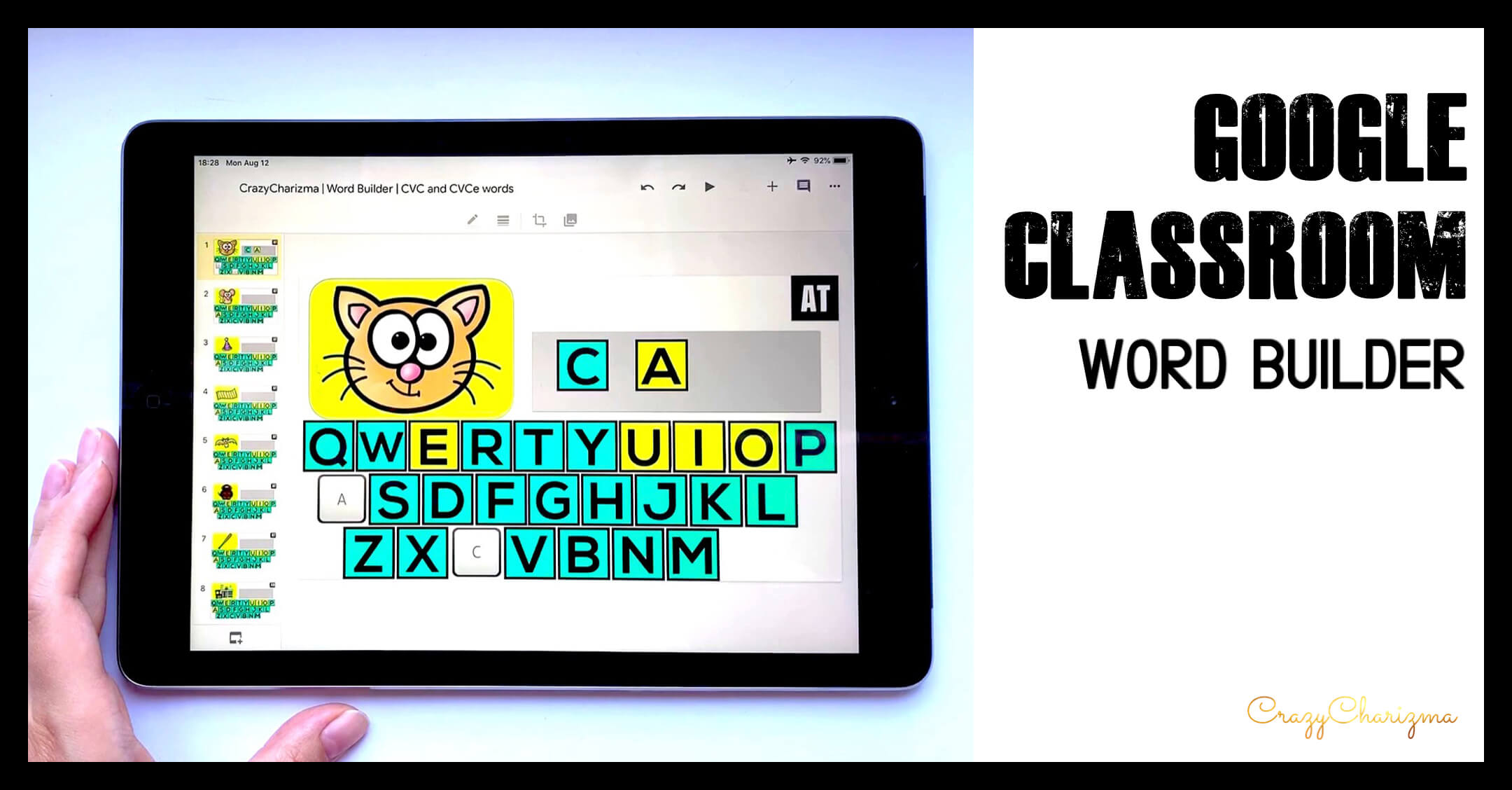 Google Classroom Activities Word Builder CVC and CVCe words