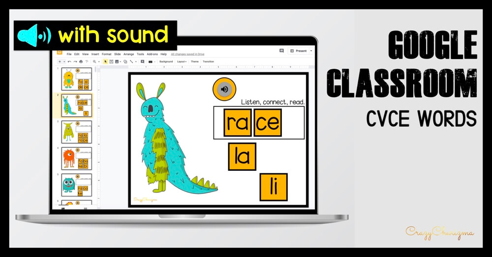Google Classroom Activities CVCe words