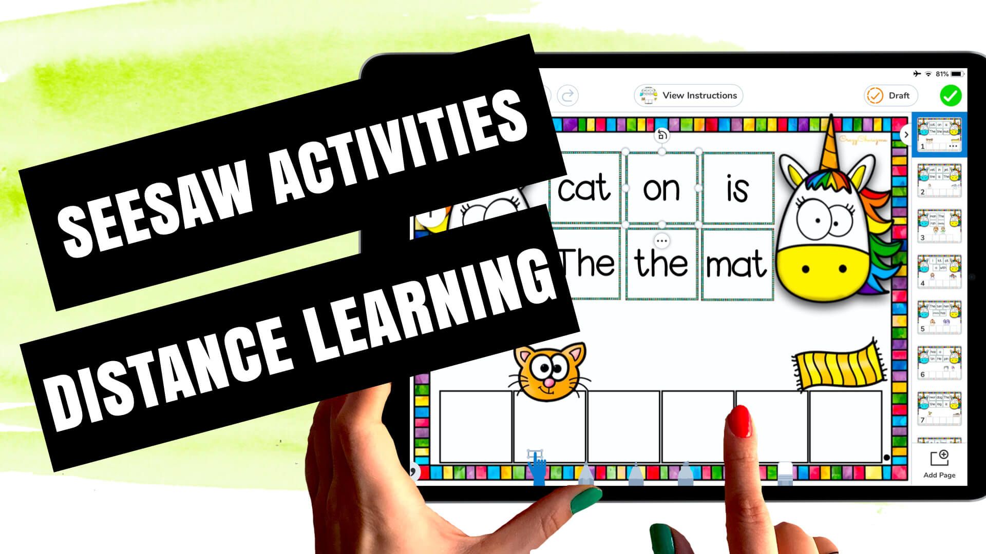 Seesaw Activities Cvc Sentences Distance Learning