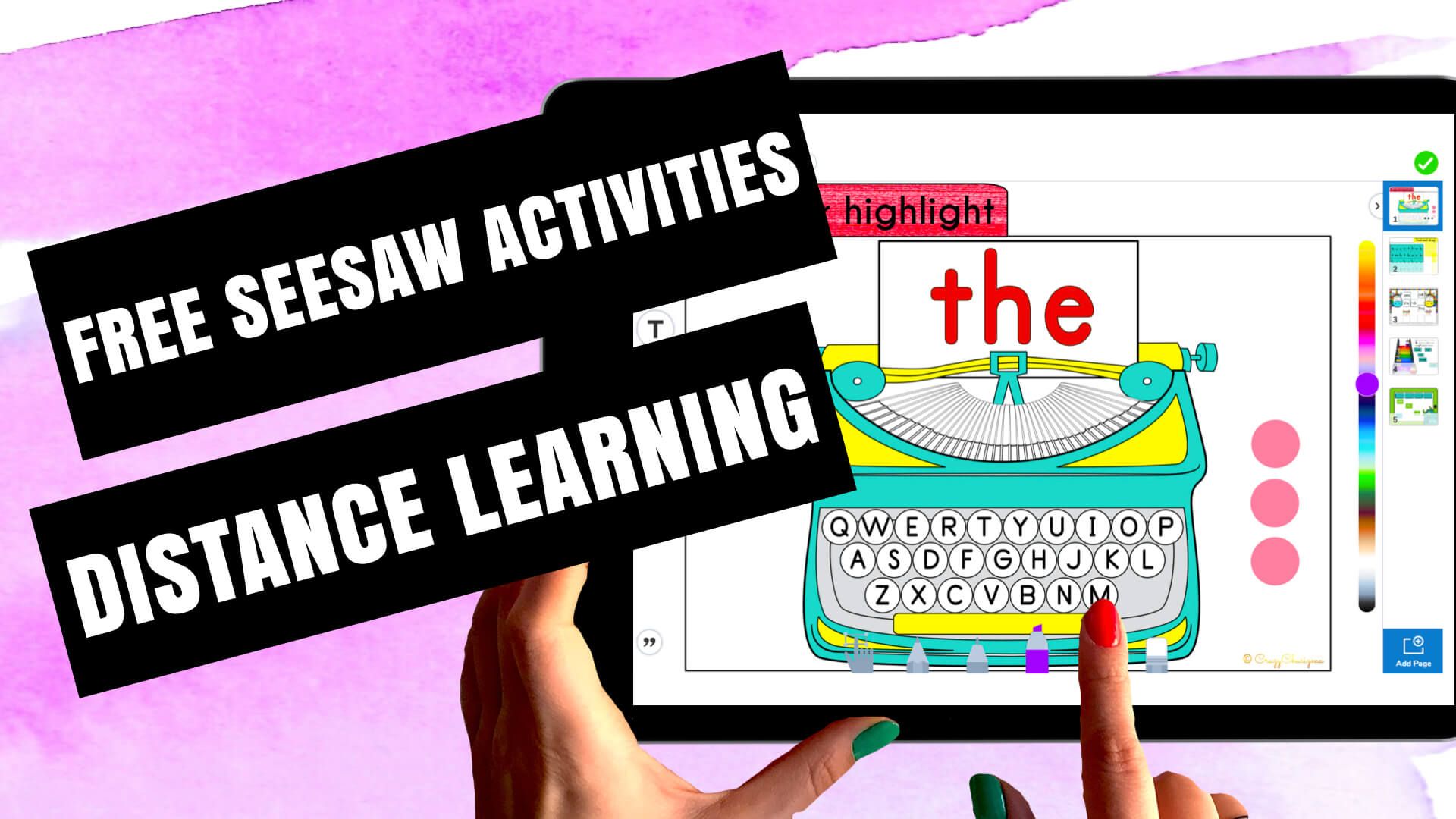 Free Seesaw activities for kindergarten