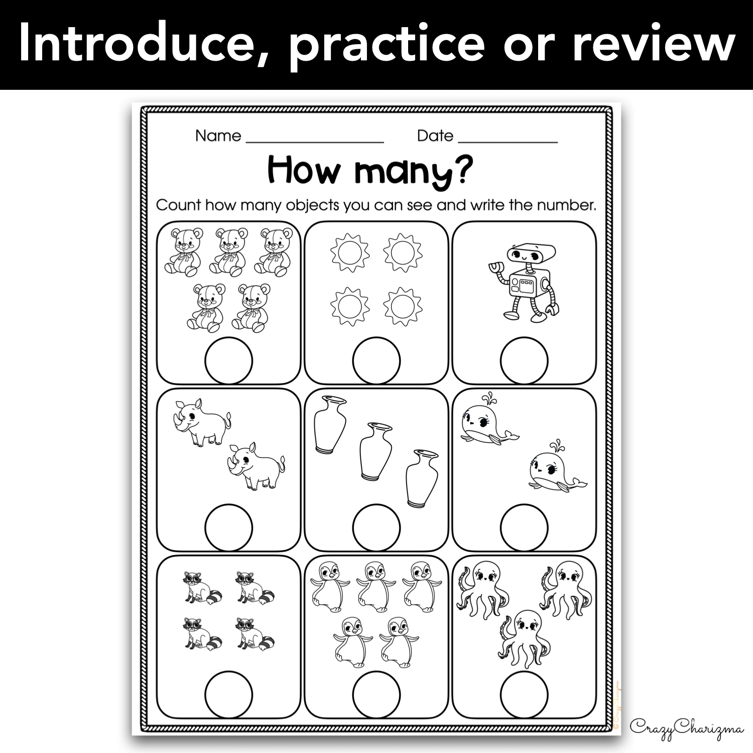 Counting Objects To 20 Worksheets