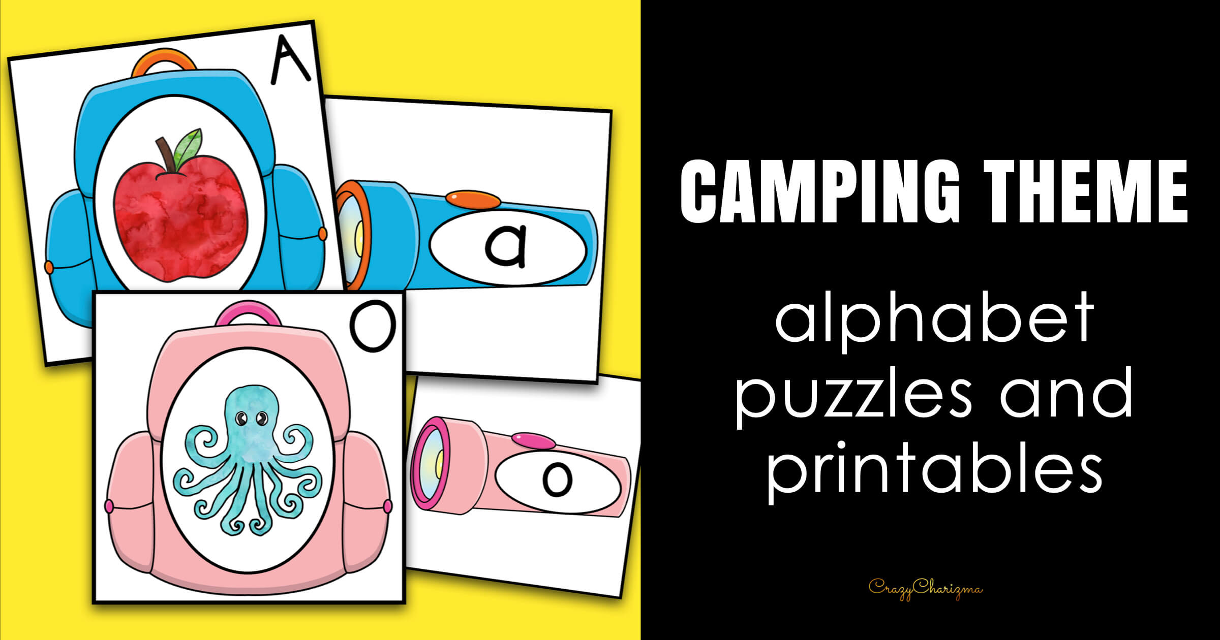 Camping Activities: Engaging Alphabet Puzzles & Printables for Kids