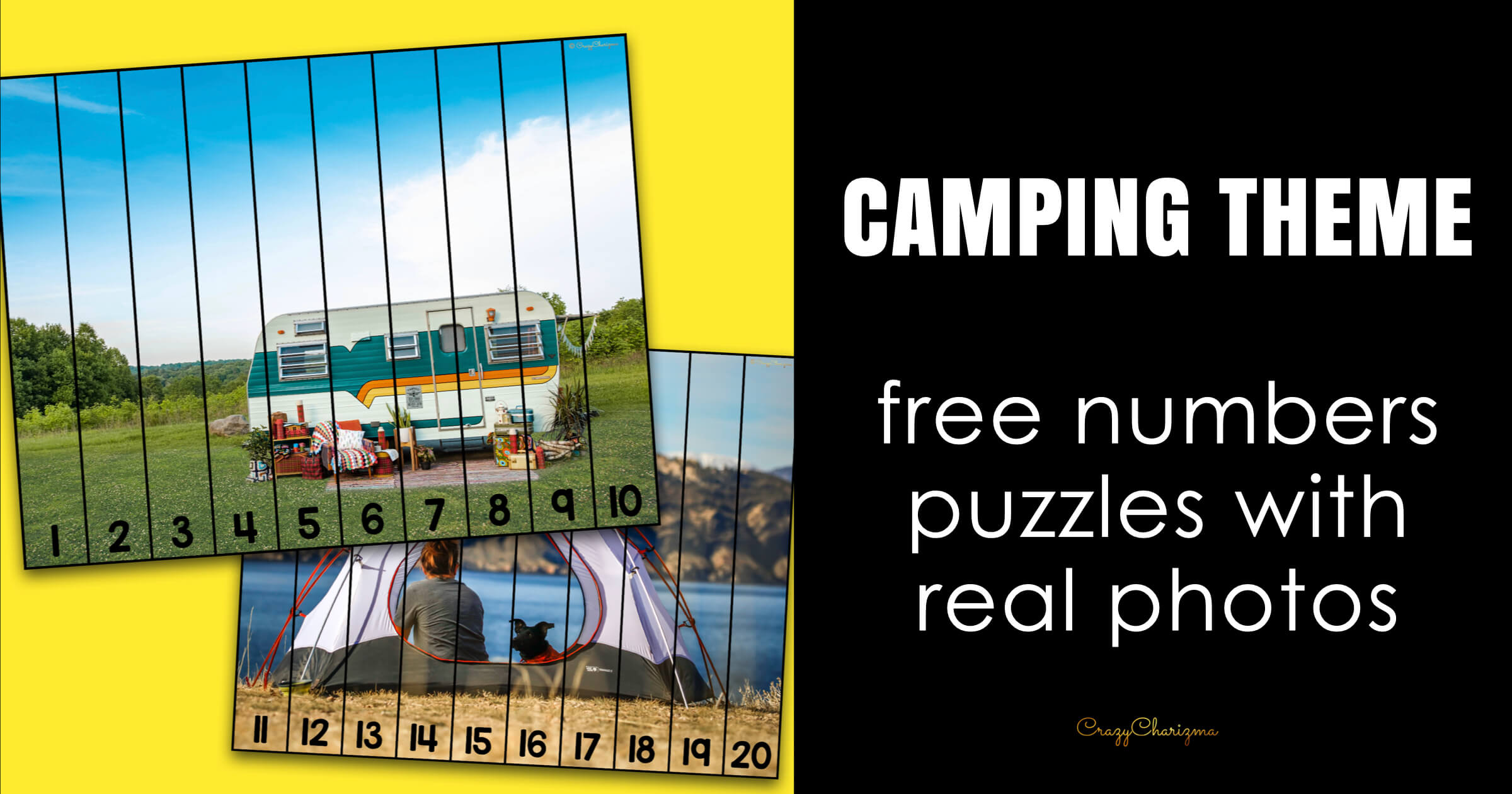 Camping Math Activities: Free Numbers Puzzles with Real Photos